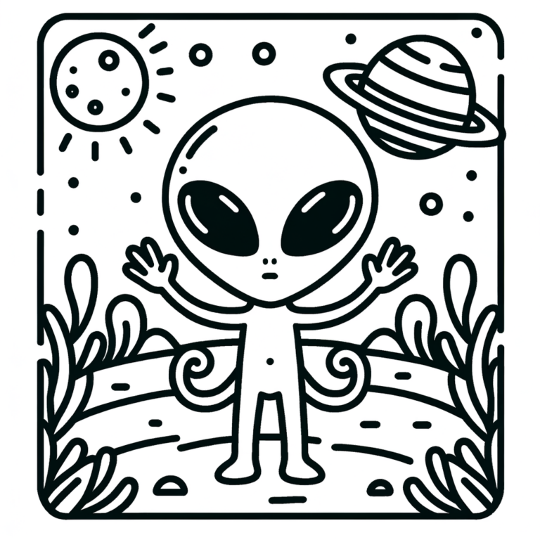 Alien Ausmalbild zum Download - Meine-Malvorlage.de