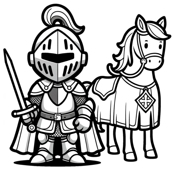 Ausmalbild Ritter PDF zum Ausdrucken - Meine-Malvorlage.de