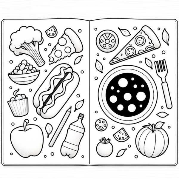 Essen Ausmalbild PDF zum Drucken - Meine-Malvorlage.de