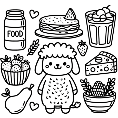 Essen Ausmalbilder PDF downloaden - Meine-Malvorlage.de