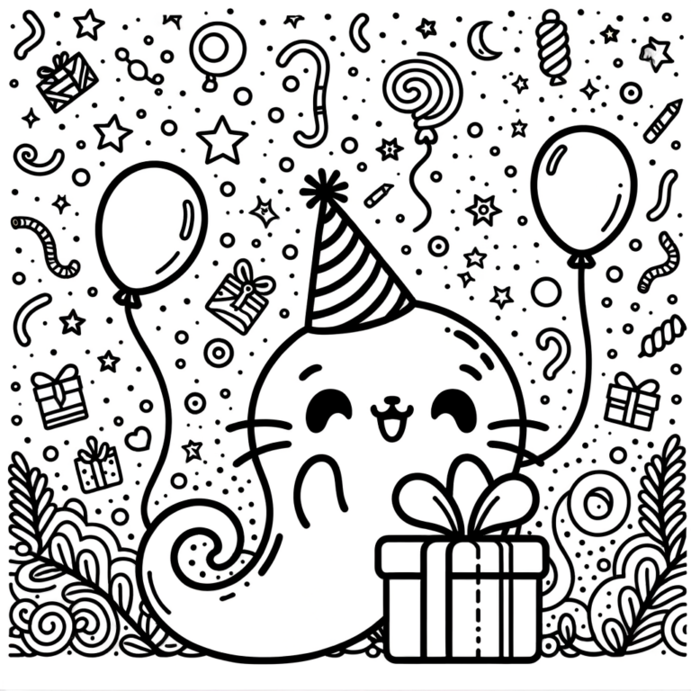 Gratis Ausmalbild Party PDF - Meine-Malvorlage.de