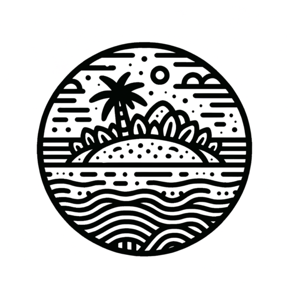 Insel Ausmalbild PDF zum Drucken - Meine-Malvorlage.de