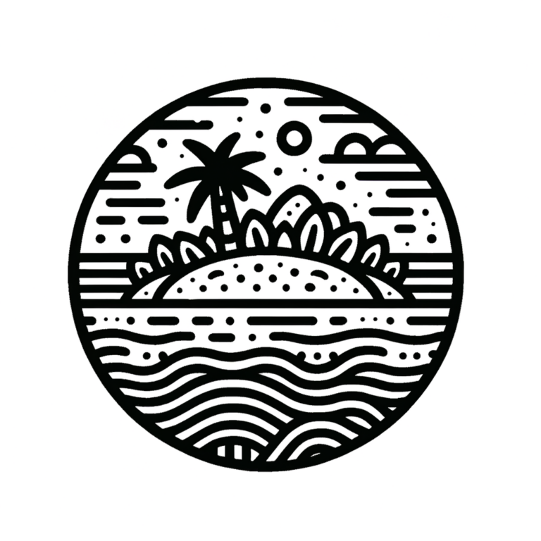 Insel Ausmalbild PDF zum Drucken - Meine-Malvorlage.de