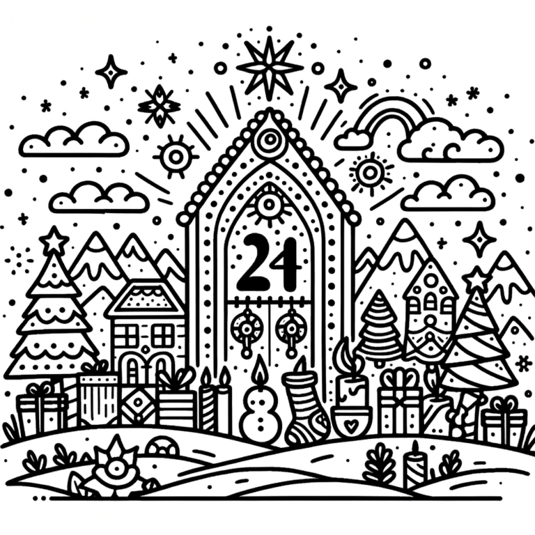 Kostenlose Advent Ausmalbild PDF - Meine-Malvorlage.de