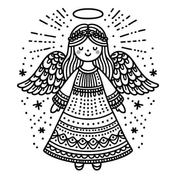 Kostenlose Engel PDF Vorlage - Meine-Malvorlage.de