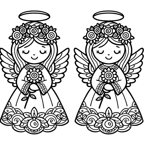 Kostenlose Malvorlage Engel PDF - Meine-Malvorlage.de