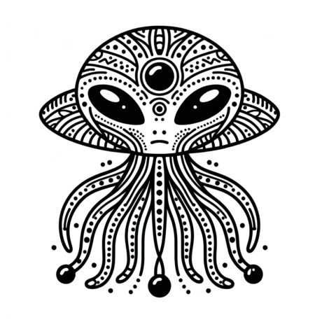 Kostenlose PDF Alien Malbild - Meine-Malvorlage.de