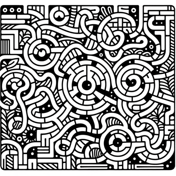 Labyrinth Ausmalbild PDF zum Drucken - Meine-Malvorlage.de
