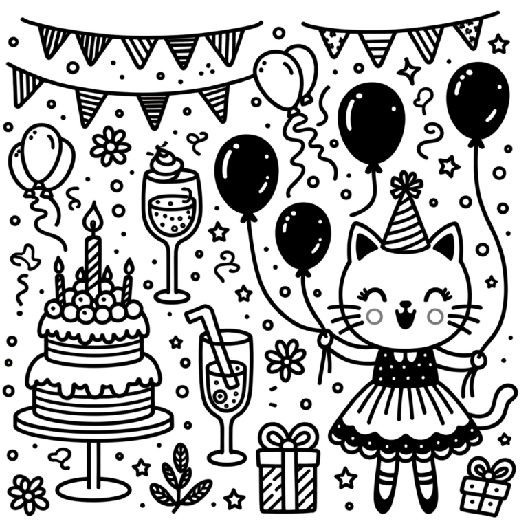 Party Ausmalbilder zum Drucken - Meine-Malvorlage.de
